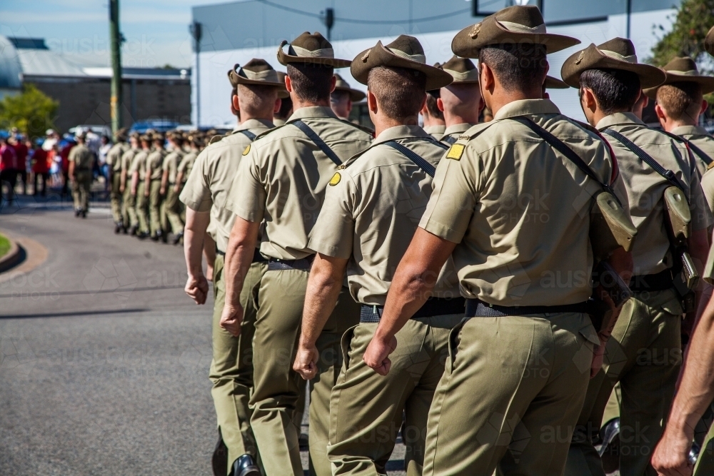 Image of Australian Armed Forces marching down the streets of Singleton ...
