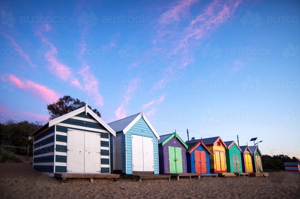 Image of Bathing Boxes in Melbourne - Austockphoto