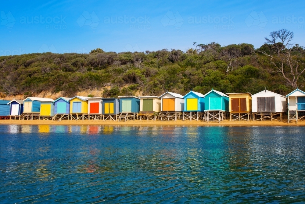 Image of beach boxes - Austockphoto