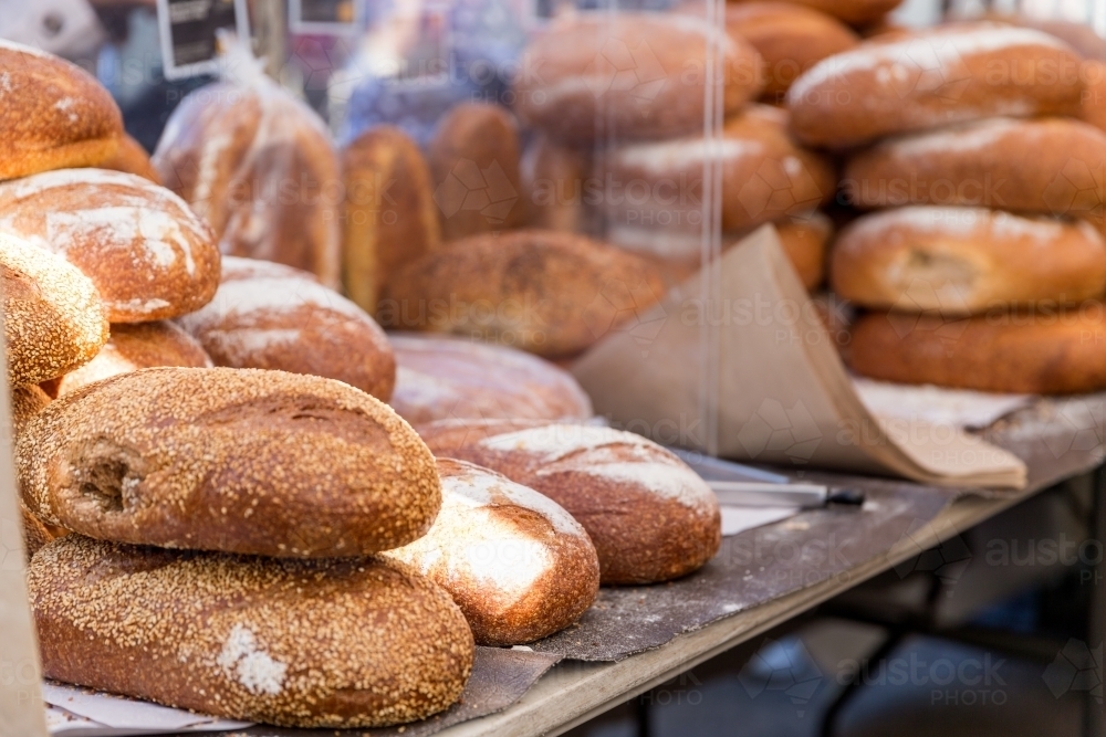 Image of Bread at organic markets - Austockphoto