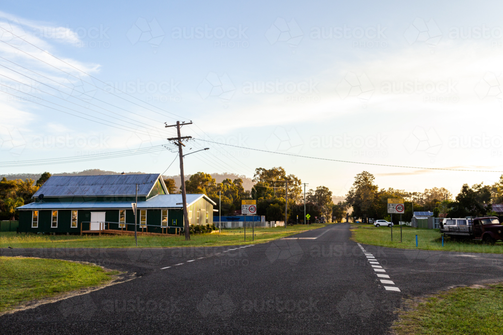 Image of Broke Community Hall building near intersection in country ...