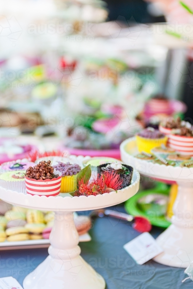 Image of cake stall at a school fair - Austockphoto
