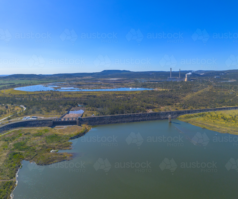 Image of Callide Dam with the Power Station behind, near Biloela ...