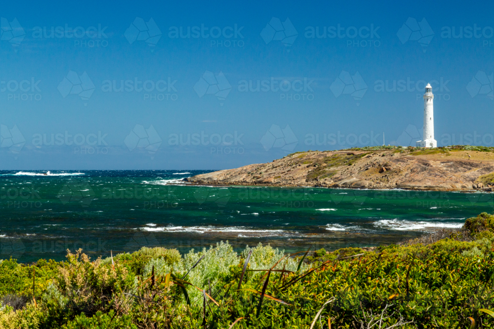 Image of Cape Leeuwin Lighthouse and coastline. - Austockphoto
