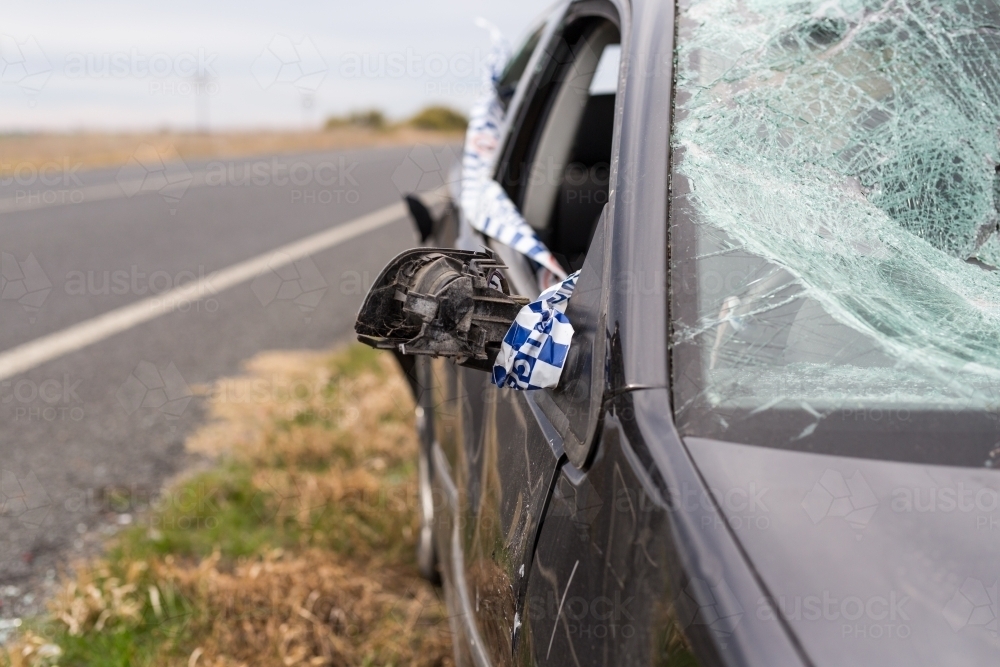 Image of Car damaged in a motor vehicle accident - Austockphoto