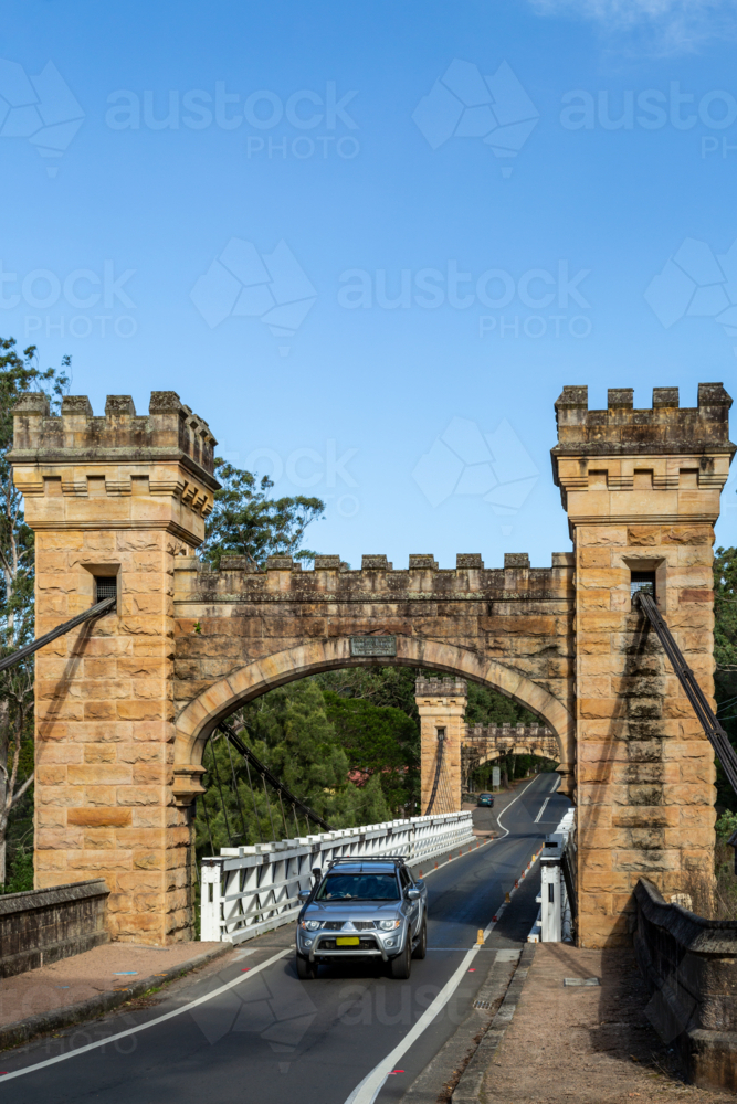 Image of Car driving across Hampden Bridge, a heritage-listed single ...