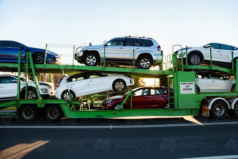 Image of Car transporter truck - Austockphoto