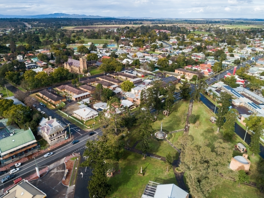Image of Cenotaph in green space in town Burdekin Park Singleton ...