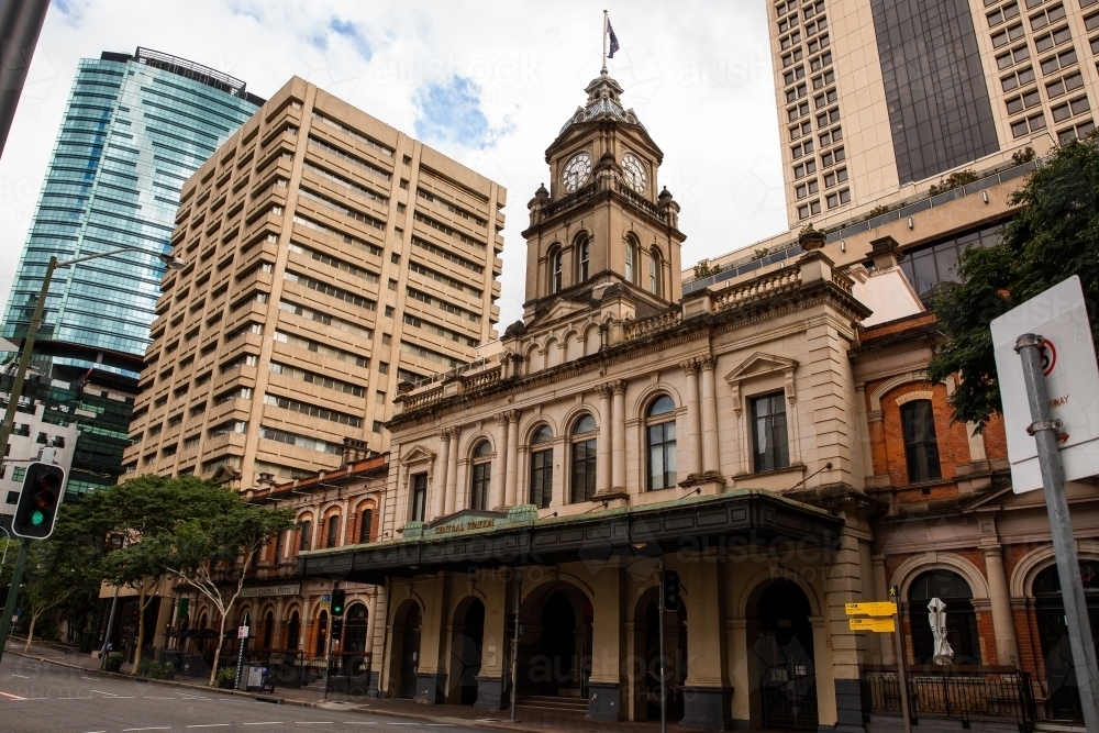 Image of Central Station in Brisbane city surrounded by modern ...