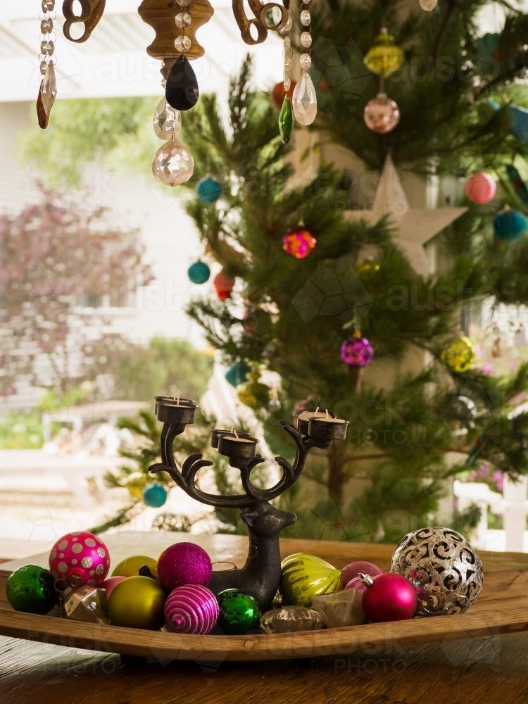 Image of Christmas time table decorations - Austockphoto