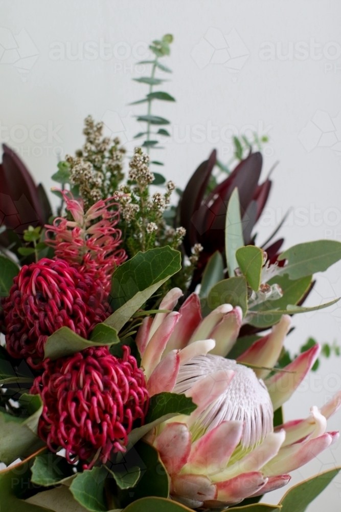 Image of Close up of native floral arrangement indoors - Austockphoto