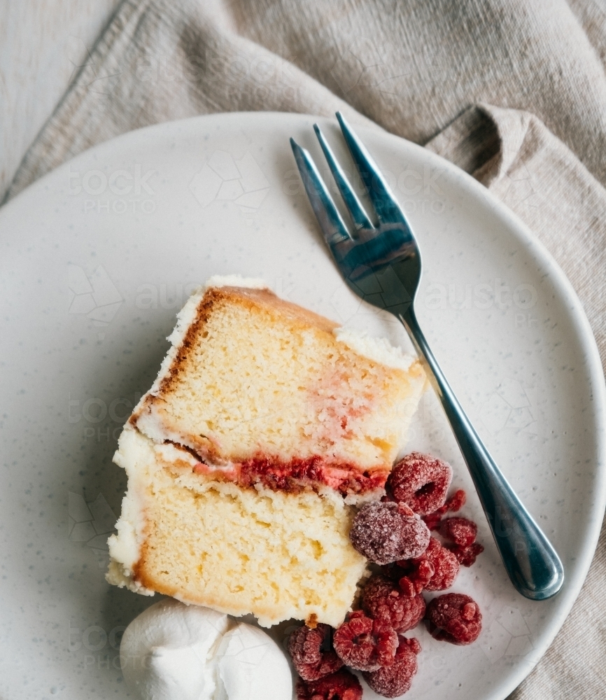 Image of close up of piece if cake. - Austockphoto
