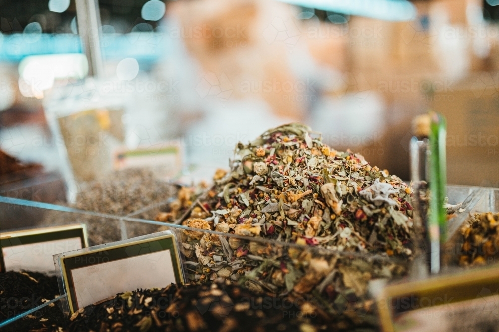 Image of Close up shot of a dried and crushed tea leaf - Austockphoto