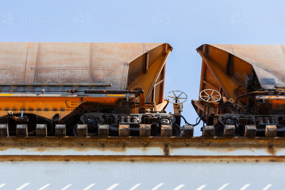 Image of Coal train on overhead railway tracks transporting Australian ...