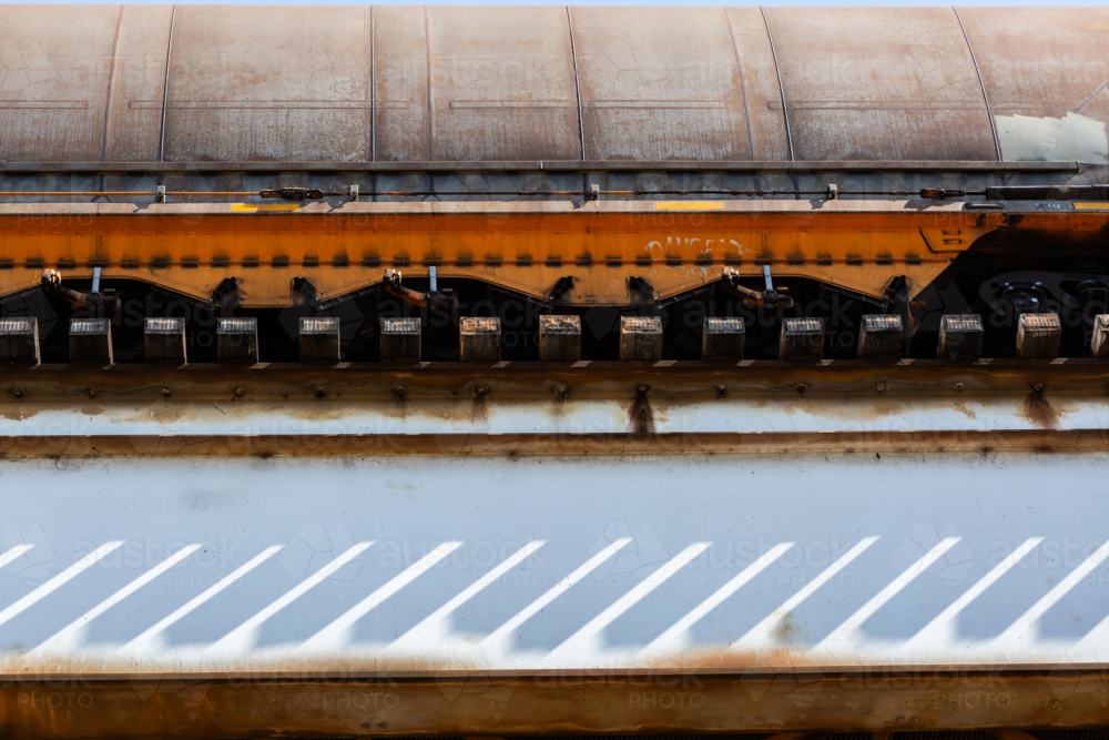 Image of Coal train on overhead railway tracks transporting Australian ...