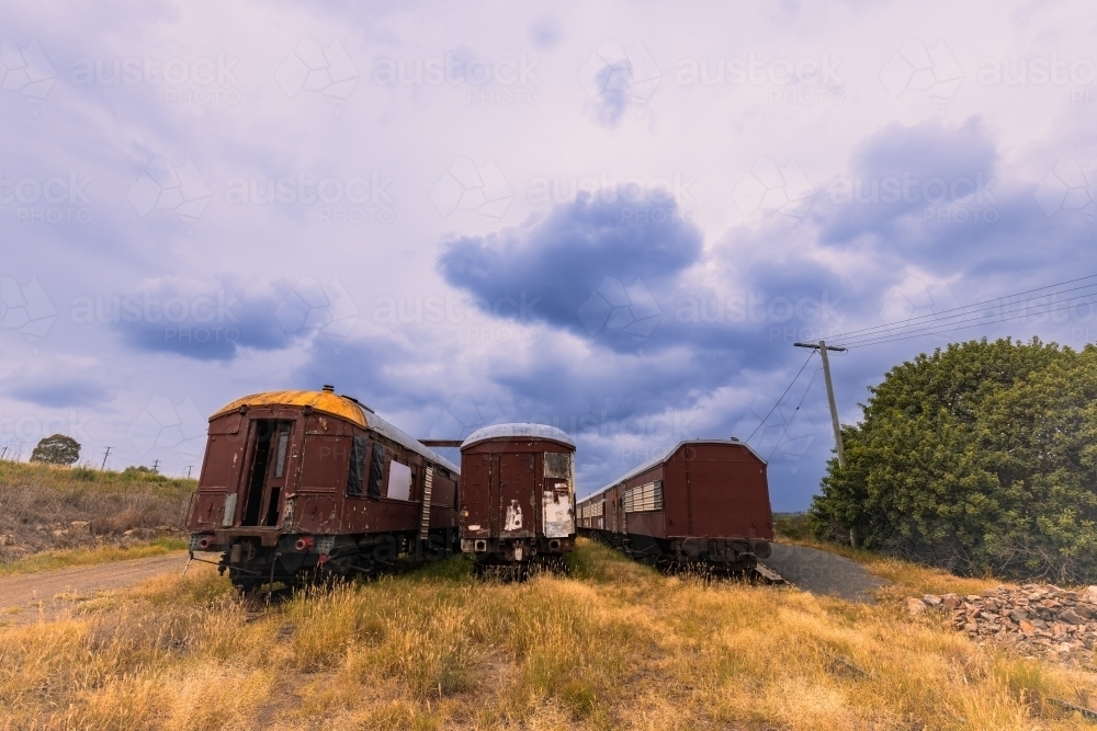 Image of Collection of historic train carriages on display at the ...
