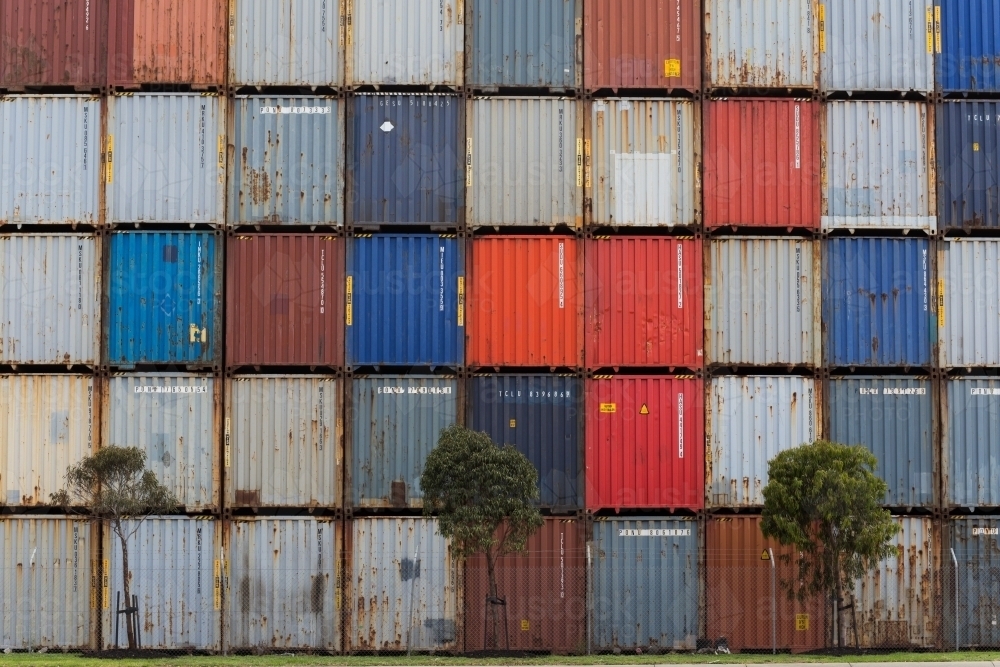 Image of Colourful shipping containers - Austockphoto