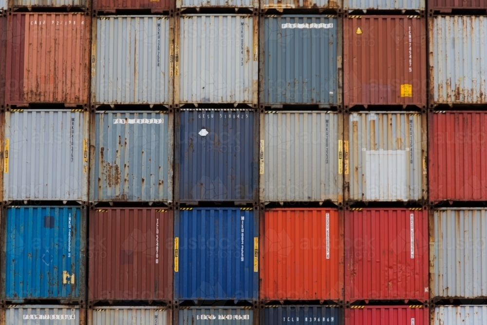 Image of Colourful shipping containers - Austockphoto