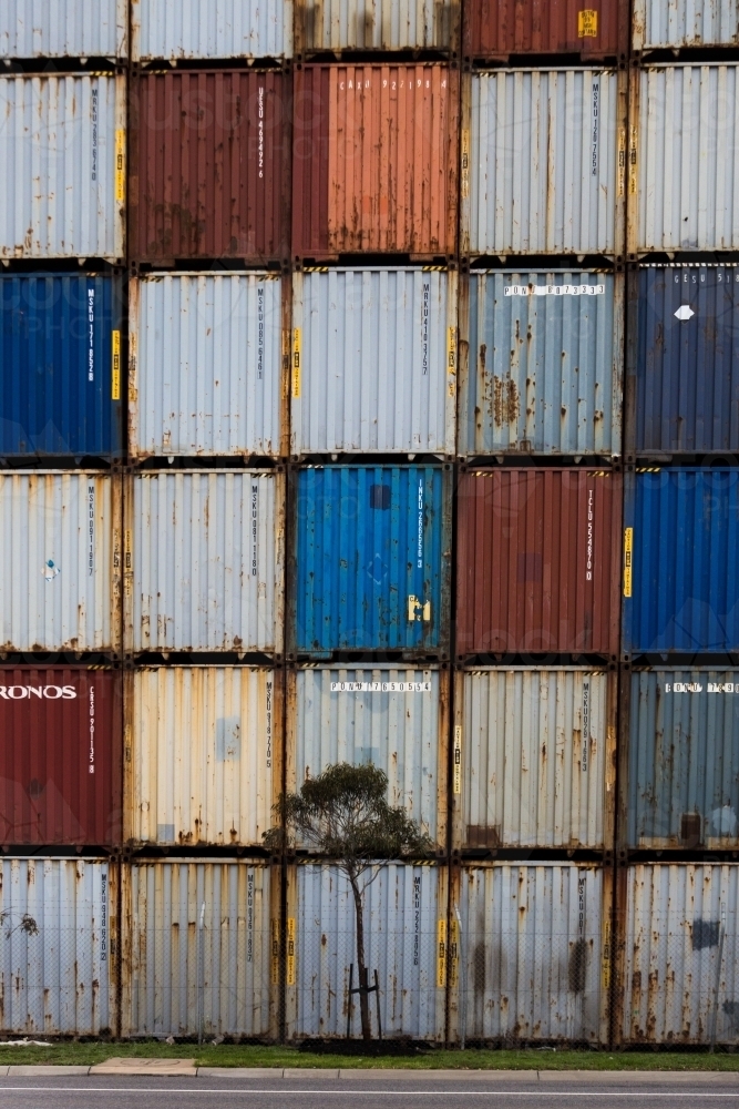 Image of Colourful shipping containers - Austockphoto