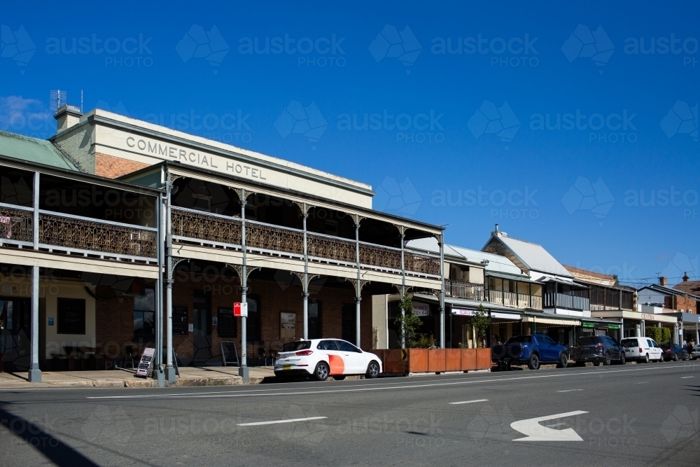 Image of Commercial hotel and other historic buildings lining street in ...