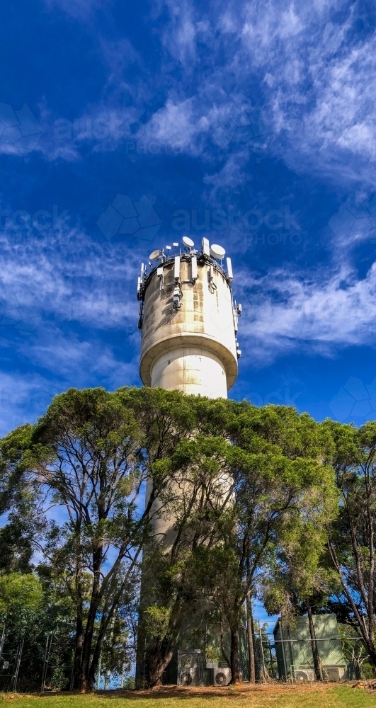 Image of Concrete water tower. - Austockphoto