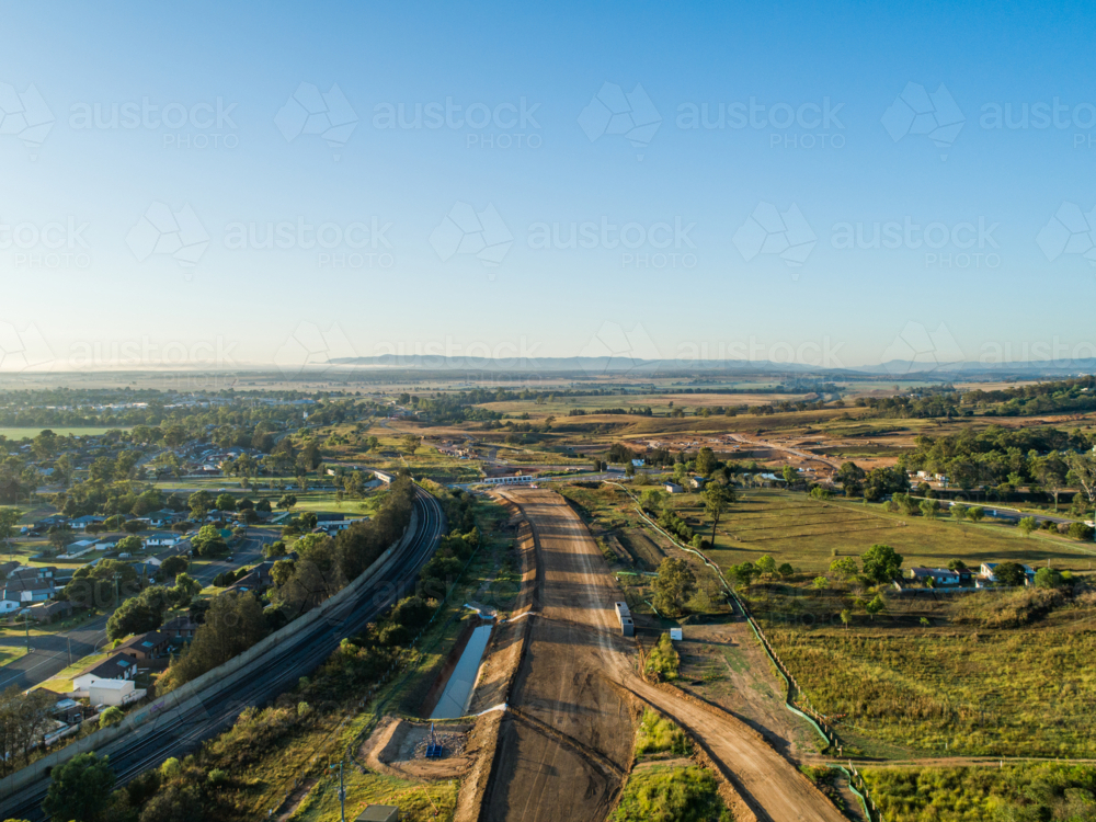 Image of Construction of Singleton bypass road base at the edge of ...