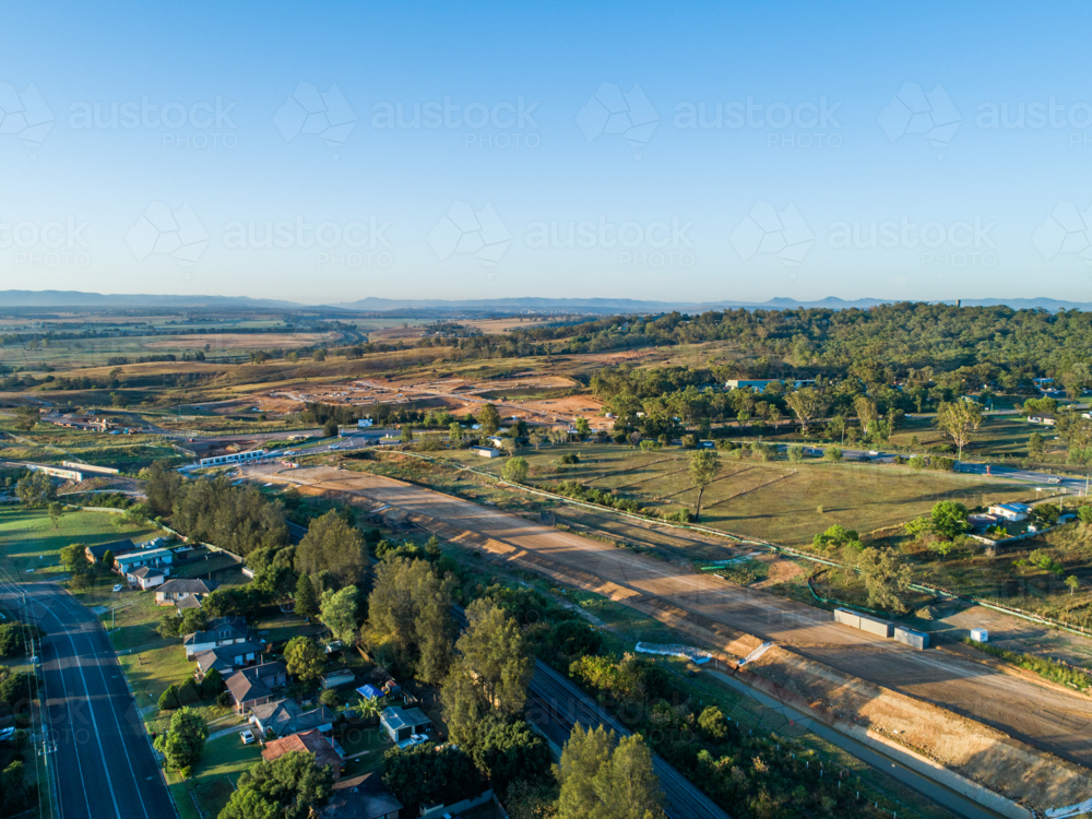 Image of Construction of Singleton bypass road base at the edge of ...