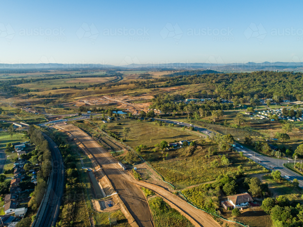 Image of Construction of Singleton bypass road beginning at the edge of ...