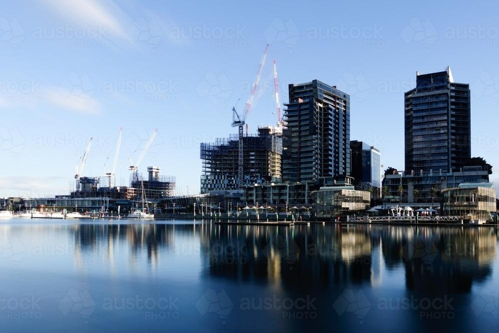 Image of Construction Zone, Docklands, Melbourne, Victoria - Austockphoto