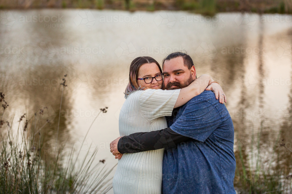 Image of Copy space beside Aboriginal Australian Worimi couple hugging ...
