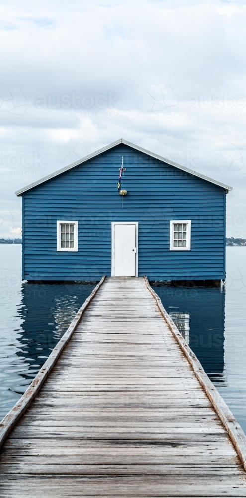 Image of Crawley Edge blue boatshed, Perth, Western Australia ...