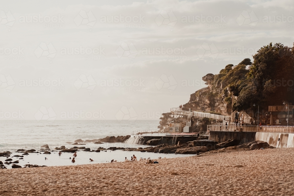 Image of crowd of people swimming at the Bogey Hole and Bronte Ocean ...