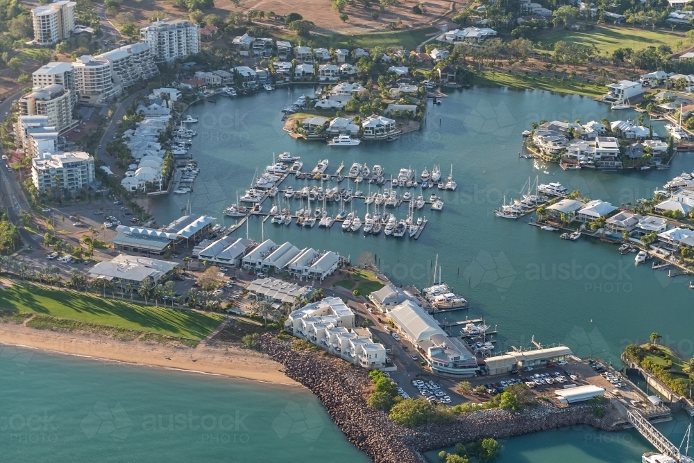 Image of Cullen Bay from chopper - Austockphoto
