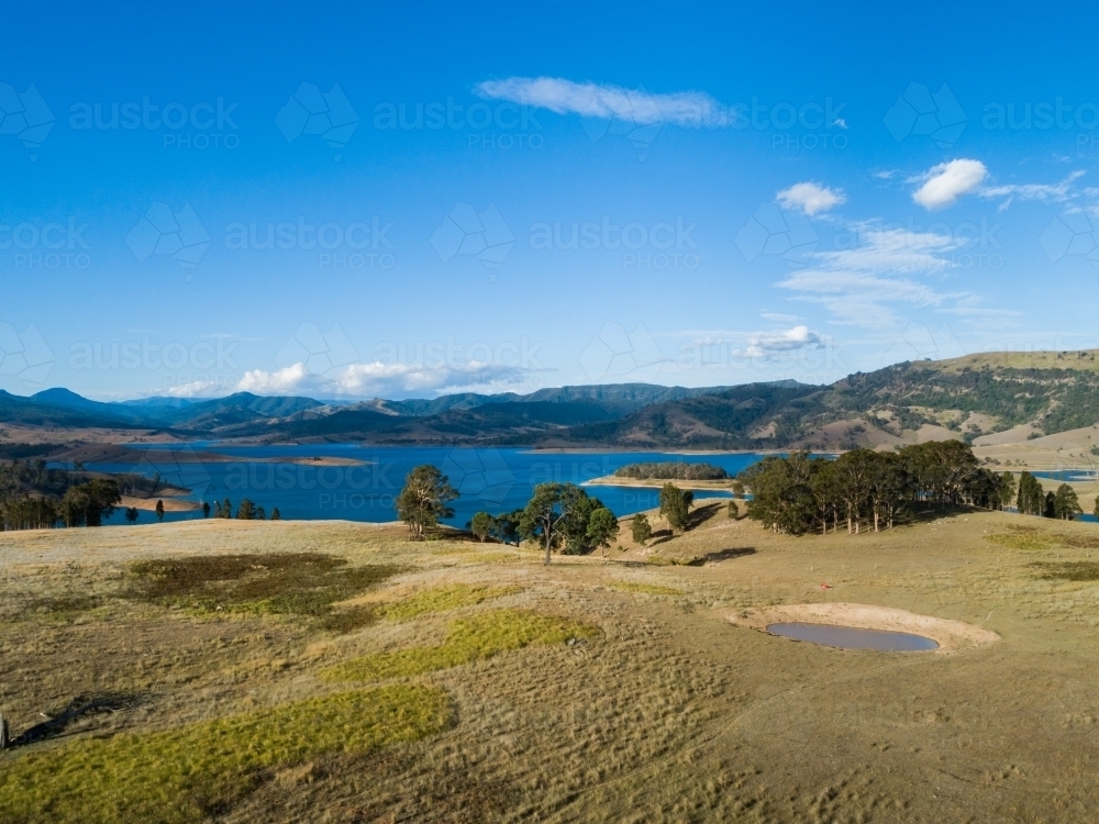 Image of Dam in paddock with view to Lake St Clair in the Hunter Valley ...
