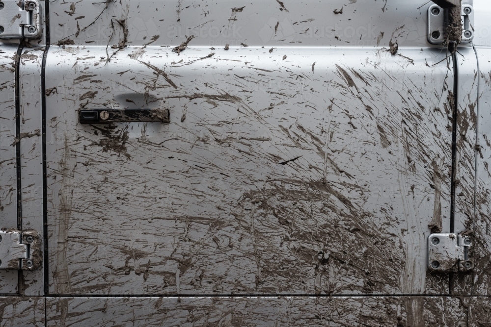 Image of Detail of a four wheel drive vehicle splattered with mud ...