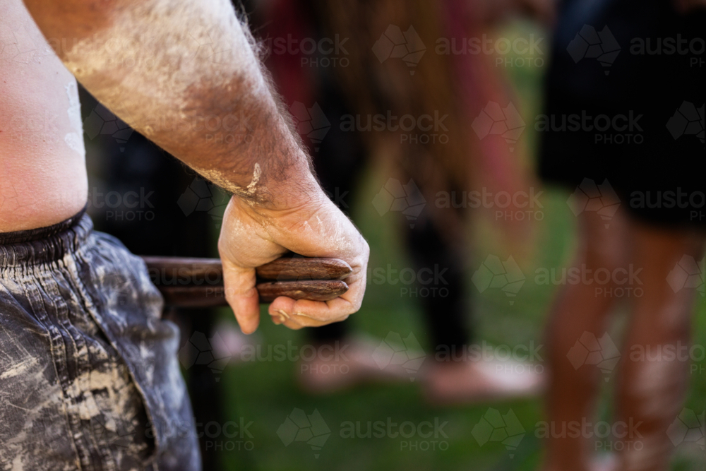 Image of Details of Aboriginal dancers at NAIDOC week corroboree dance ...