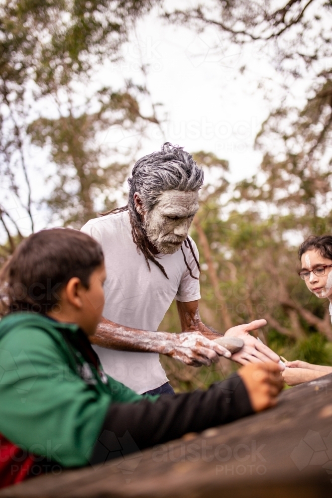 Image of dharawal man explaining how sacred rocks were used by previous ...