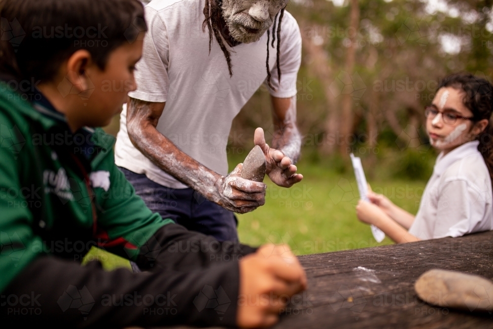 Image of dharawal man explaining how sacred rocks were used by previous ...