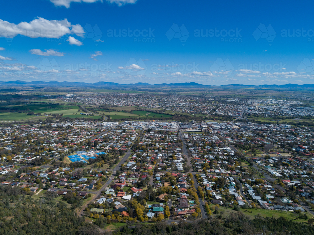 Image of Distant cityscape of Tamworth in the north-eastern region of ...