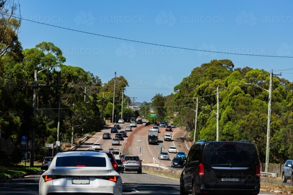 Image of Divided road with traffic driving down road in Newcastle ...