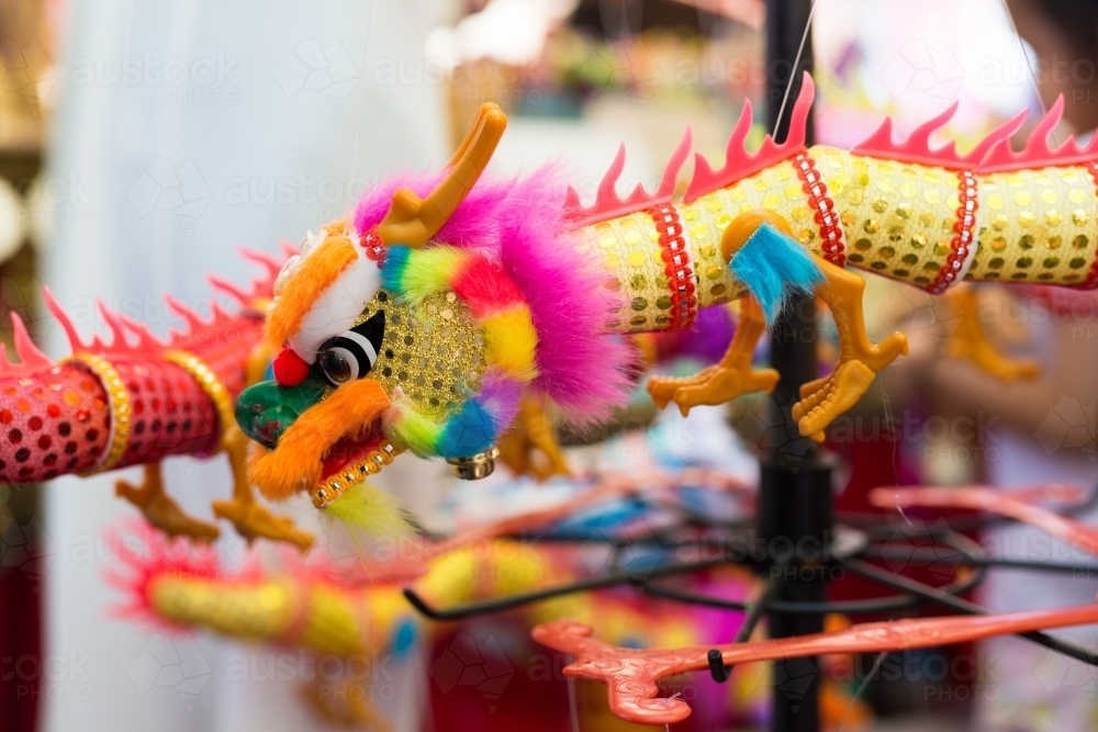 Image of dragon puppet at a chinese new year celebration in melbourne ...