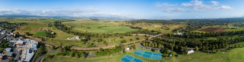 Image of Drone view of rose point recreation aera at edge of Singleton ...