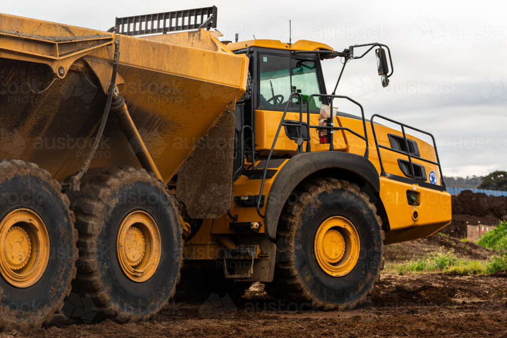 Image of dump truck on construction site doing earthworks building ...