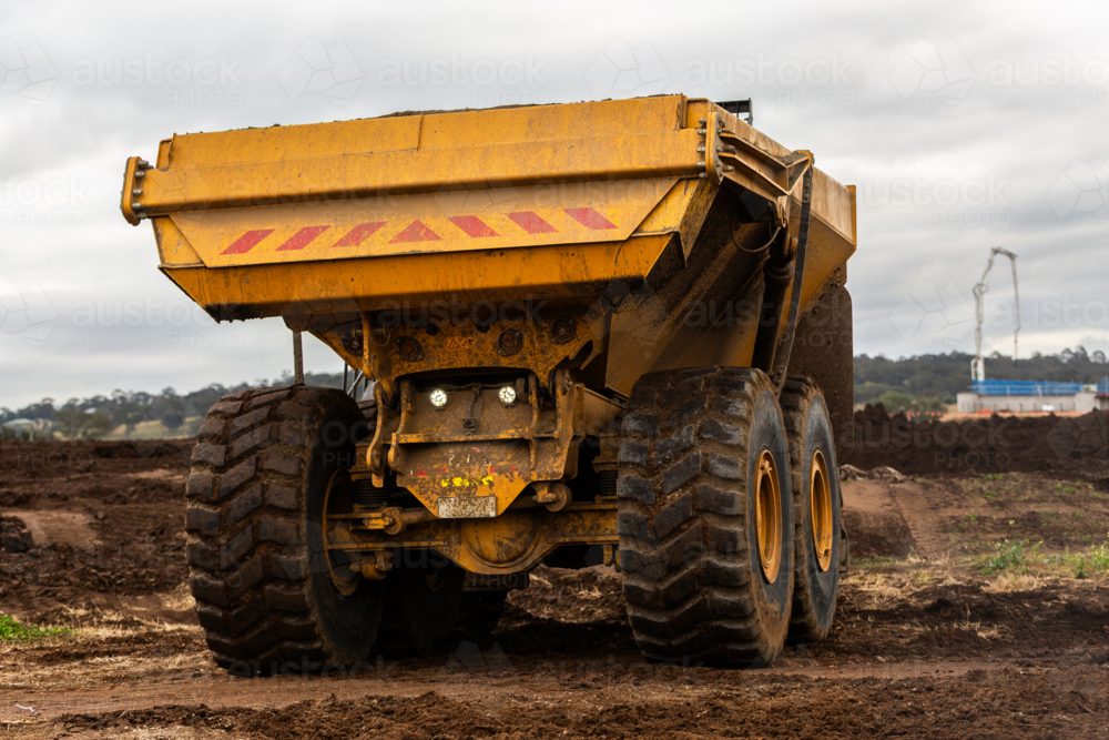 Image of dump truck on construction site doing earthworks building ...