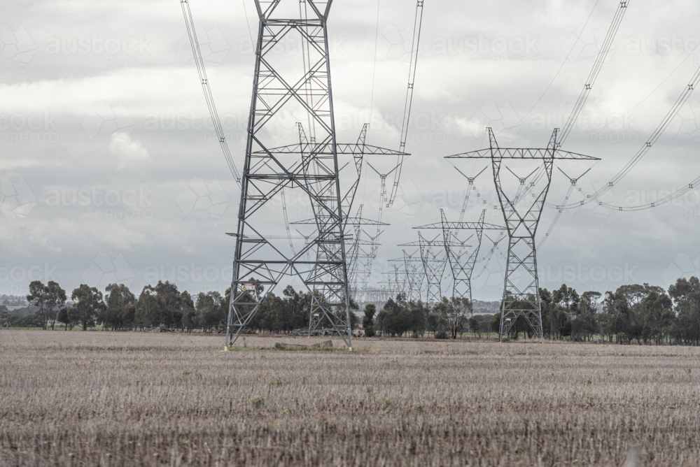 Image of Electricity towers - Austockphoto