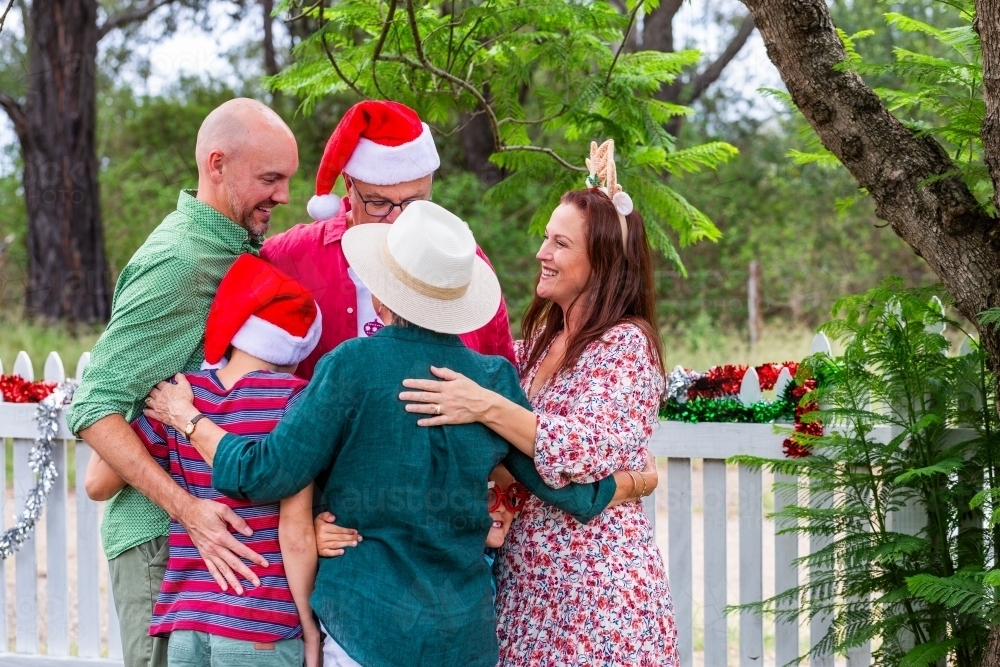 Image of Extended family portrait with grandparents and grandkids at ...