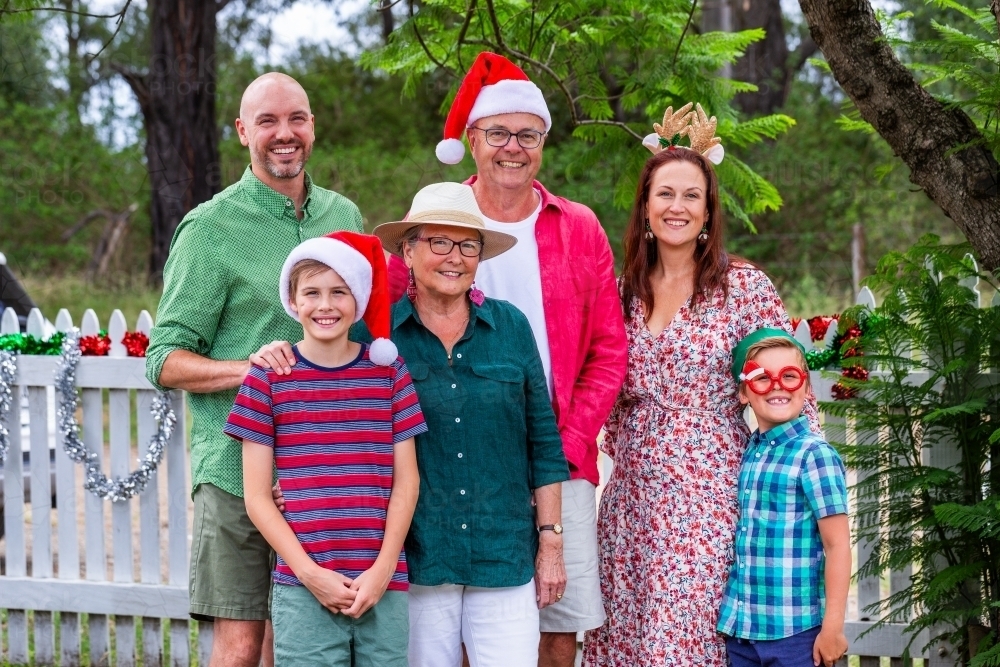 Image of Extended family portrait with grandparents and grandkids at ...