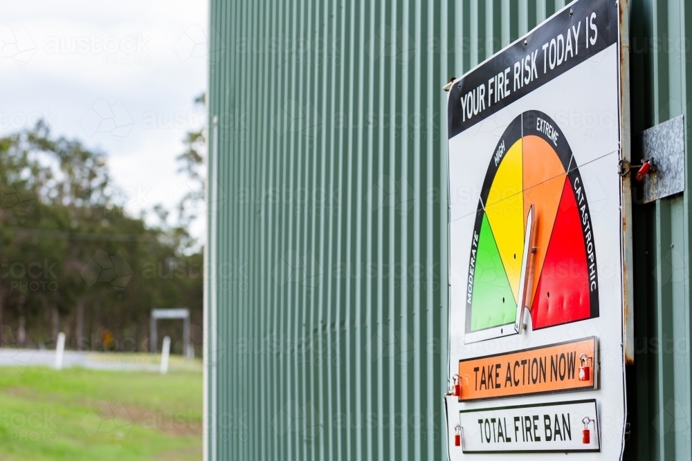 Image of extreme fire risk today take action now total fire ban signage ...