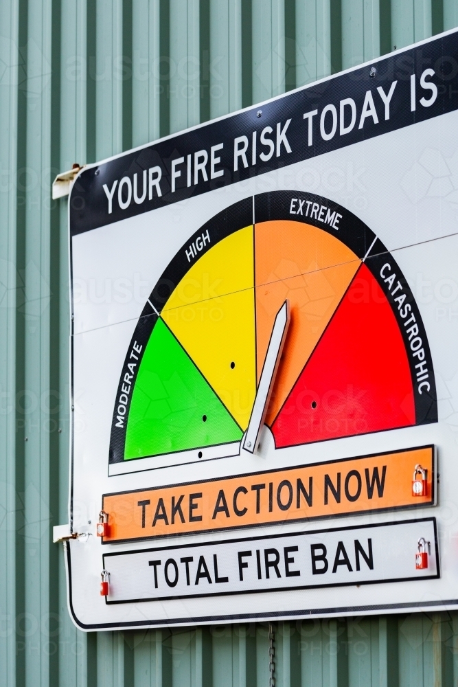 Image of extreme fire risk today take action now total fire ban signage ...