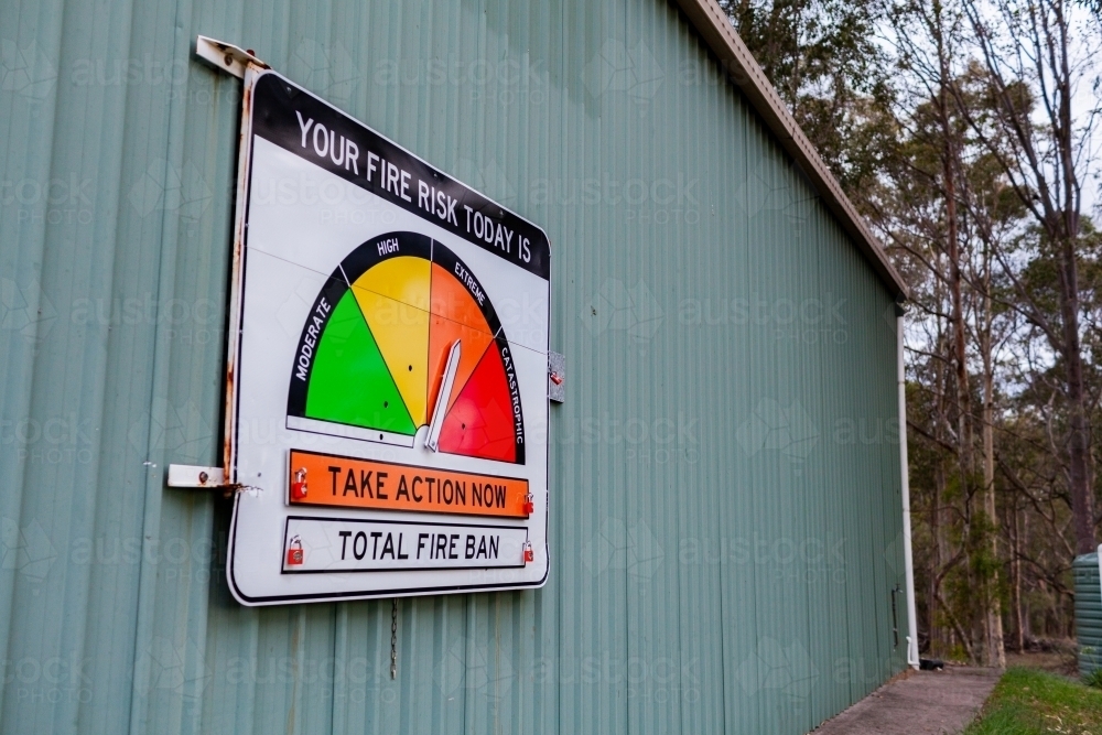 Image of extreme fire risk today take action now total fire ban signage ...